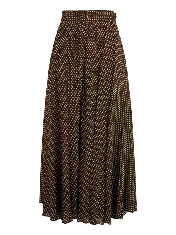 Philosophy Di Lorenzo Serafini Polka Dot Pleated Maxi Skirt - Brown