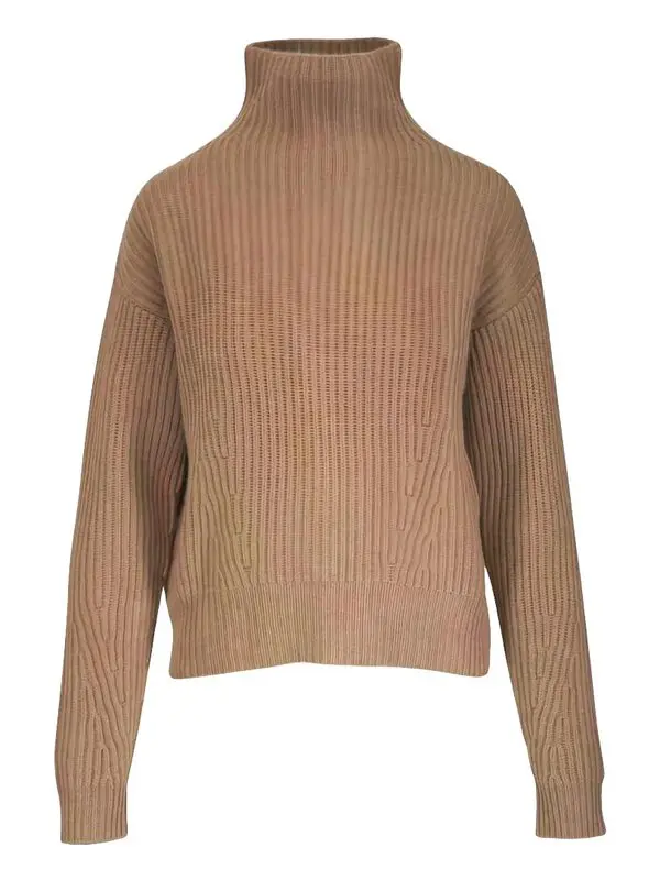Le Kasha Ribbed Roll Neck Sweater - Brown