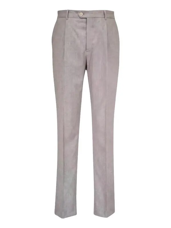Brunello Cucinelli Pleated Flannel Trousers - Grey