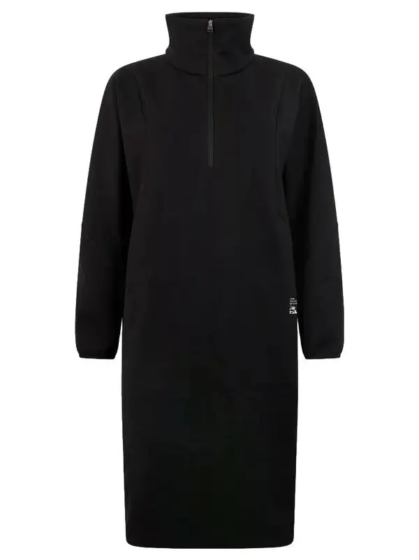 Herno Quarter-zip Long-sleeve Midi Dress - Black
