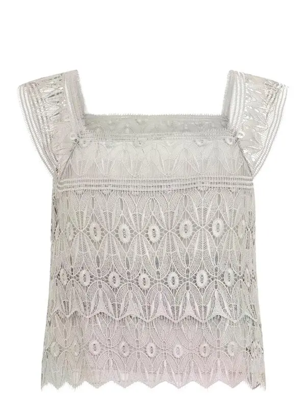 Alberta Ferretti Lace Layered Blouse - Grey