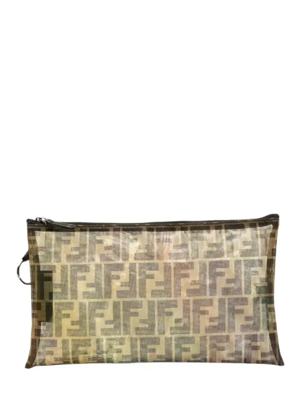 Fendi Zucca Mesh Clutch Bag - Brown