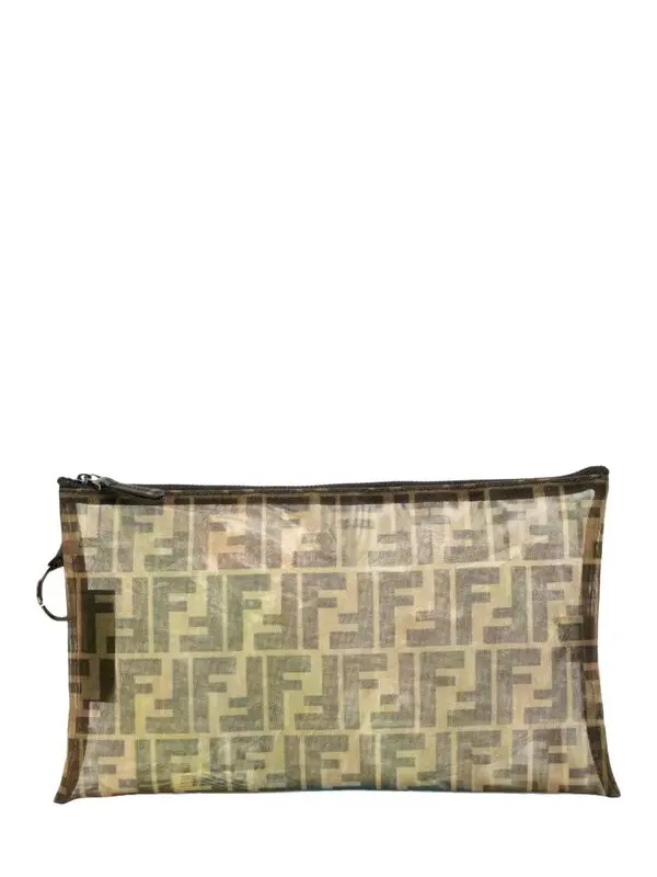 Fendi Zucca Mesh Clutch Bag - Brown