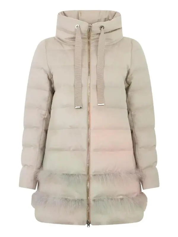 Herno Quilted Puffer Jacket With High Neck - Neutrals