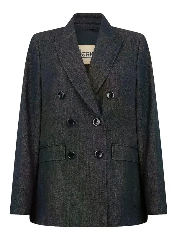 Herno Double-breasted Blazer With Peak Lapels - Black