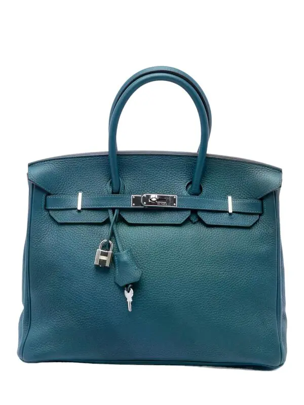 Hermès 2014 Clemence Birkin Retourne 35 Handbag - Blue