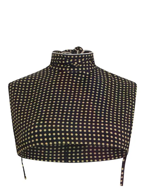 Philosophy Di Lorenzo Serafini Polka-dot High-neck Cropped Top - Black