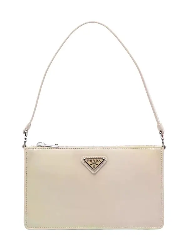 Prada Spazzolato Leather Shoulder Bag - Neutrals