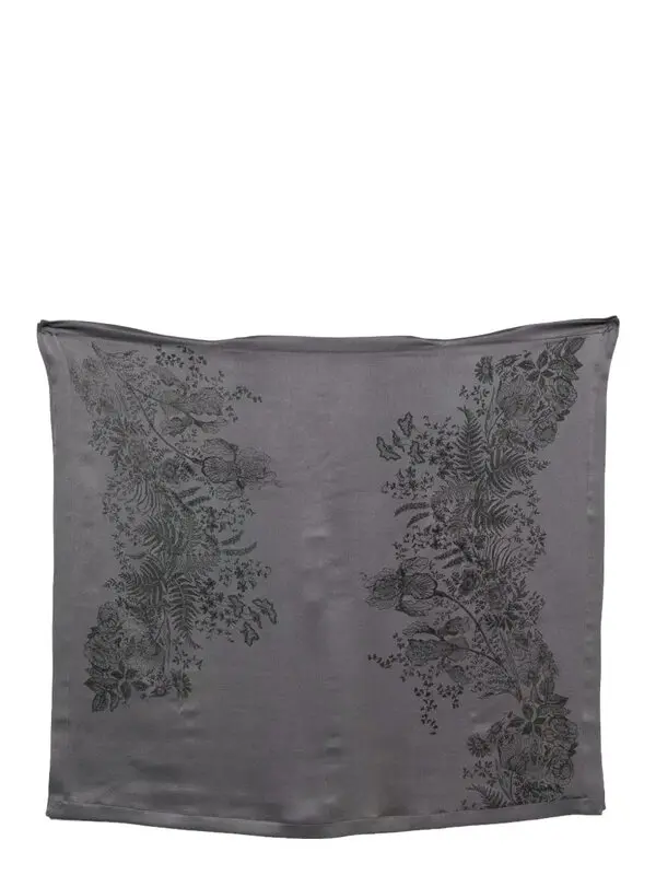 Carine Gilson Floral Print Silk Kaftan - Grey