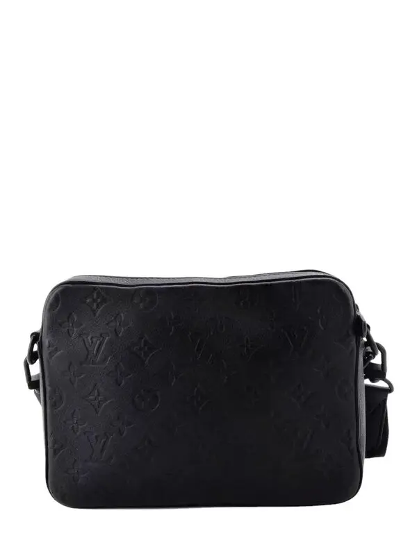 LOUIS VUITTON Trio Messenger Bag Monogram Shadow Leather - Black