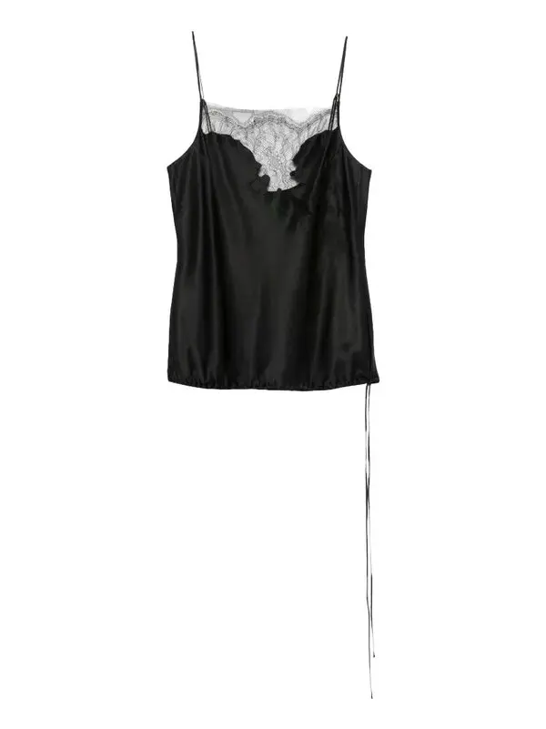 Carine Gilson Lace-trim Silk-satin Camisole - Black