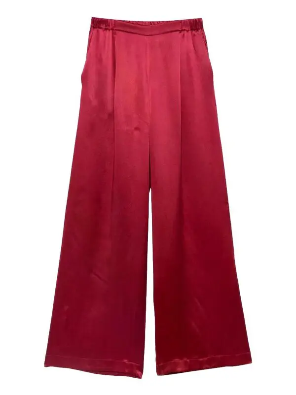Carine Gilson Satin Silk Trousers - Red