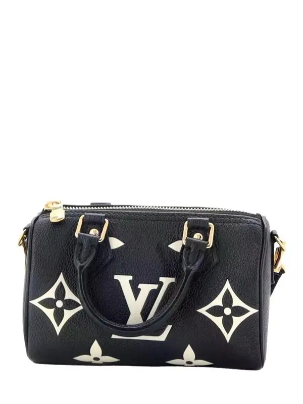 LOUIS VUITTON Chain Speedy Bandouliere Nm Bag Bicolor Monogram Empreinte Giant Nano - Black