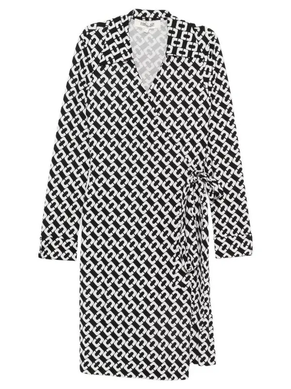 Diane Von Furstenberg New Jeanne Chain-link Wrap Dress - Black