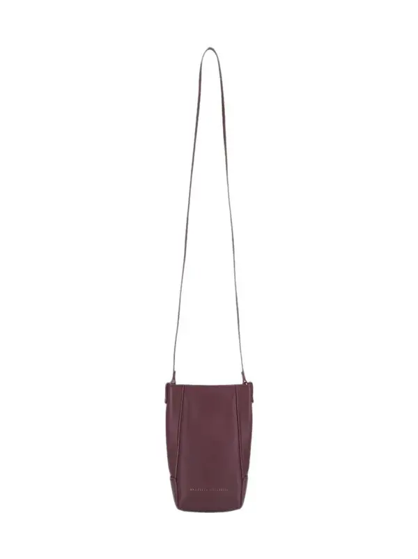 Brunello Cucinelli Leather Crossbody Bag - Red