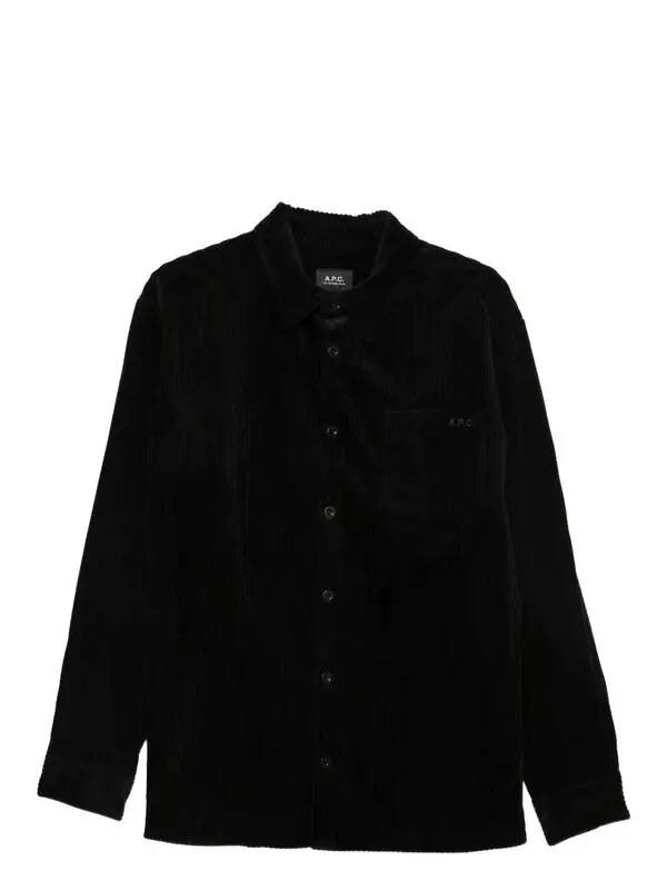 A.p.c. Corduroy Chest-pocket Shirt - Black