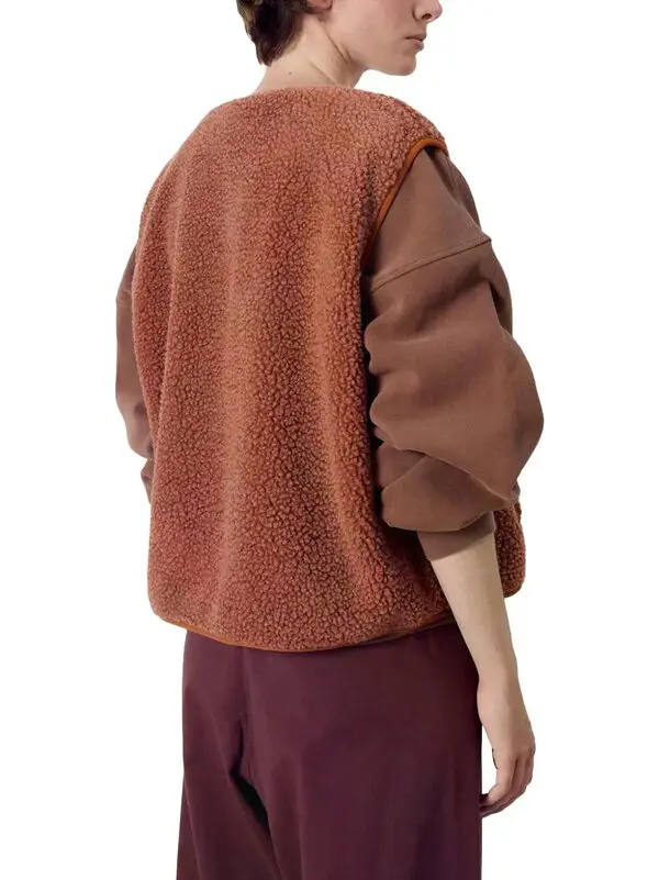 American Vintage Hoktown Shearling-effect Waistcoat - Orange