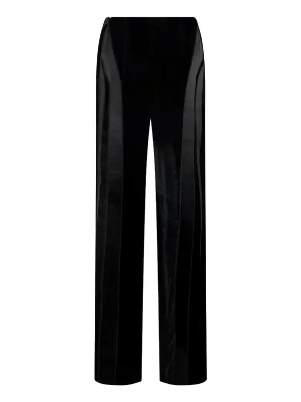 Alberta Ferretti Velvet-finish Panelled Trousers - Black