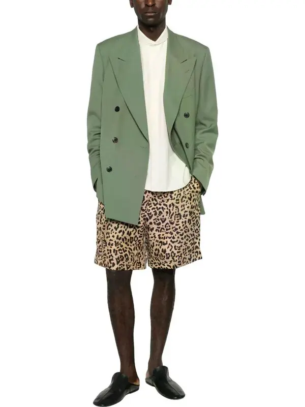 Valentino Garavani Leopard Print Tailored Shorts - Neutrals