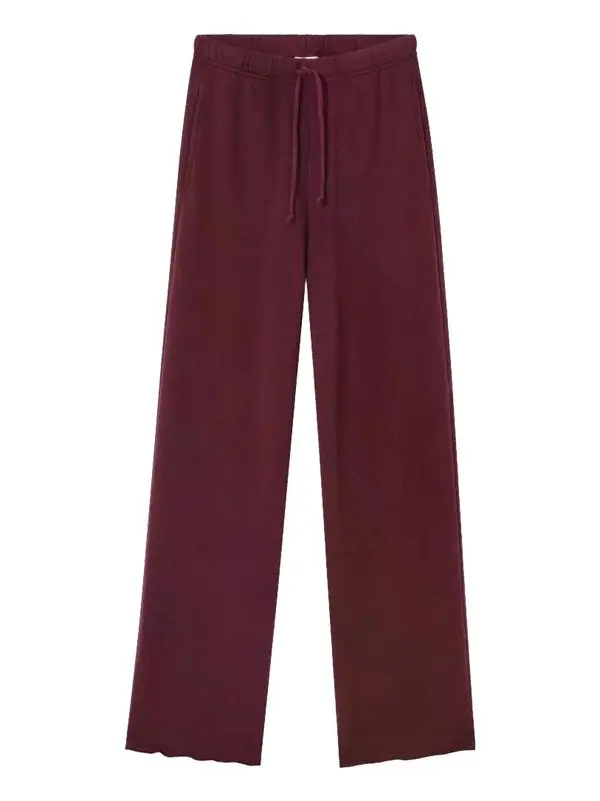 American Vintage Burgundy Fleece Drawstring Track Pants - Red