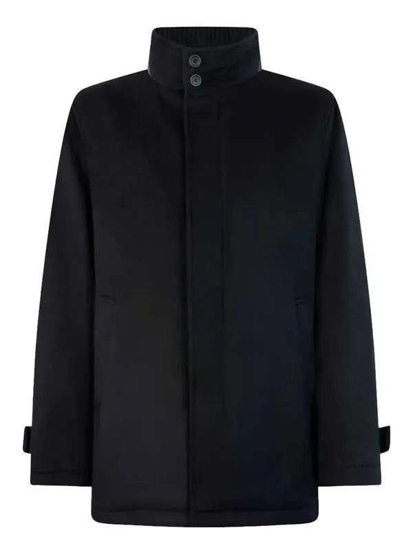 Herno High-neck Wool Coat - Black