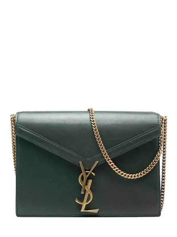 Saint Laurent Smooth Calfskin Cassandra Monogram Shoulder Bag - Green