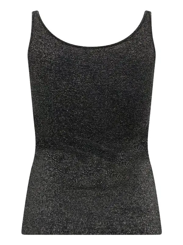 Alberta Ferretti Metallic Effect Sleeveless Top - Black