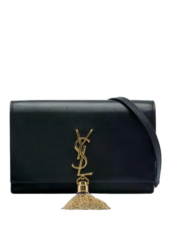 Saint Laurent Monogram Kate Tassel Chain Wallet Crossbody Bag - Black