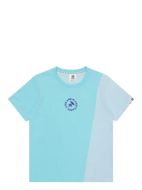 AAPE BY *A BATHING APE Moonface Embossed Panel T-shirt - Blue