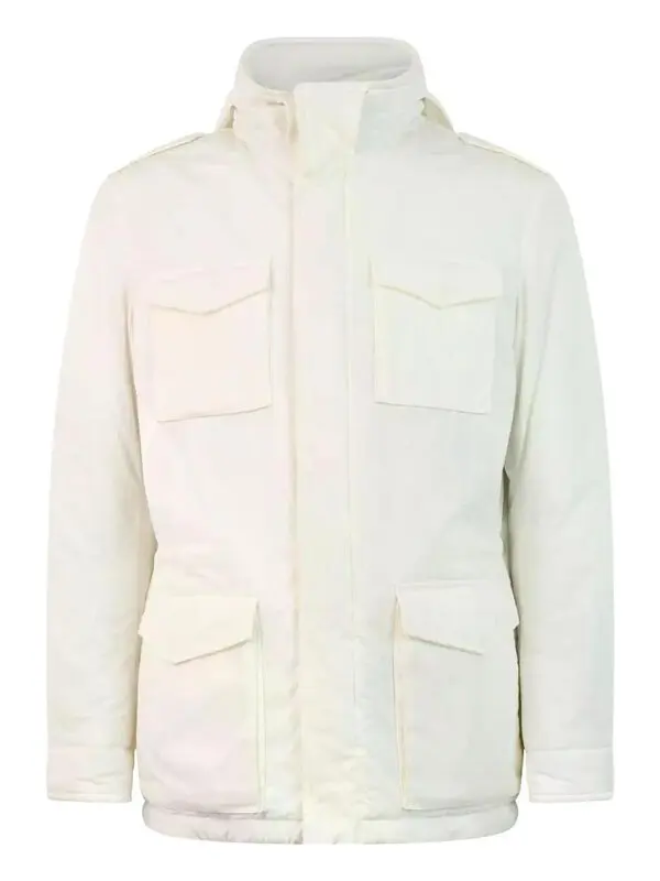 Herno Padded Hooded Jacket With Drawstring Waist - White