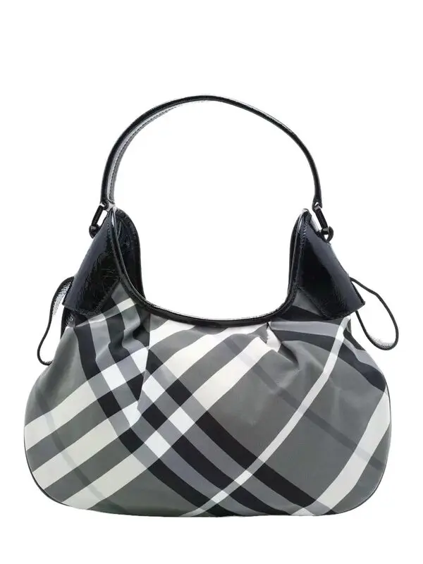 Burberry Check Nylon Hobo Bag - Grey
