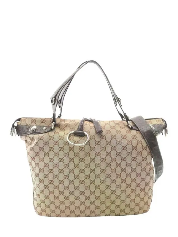 Gucci Gg Canvas Icon Bit Satchel - Neutrals