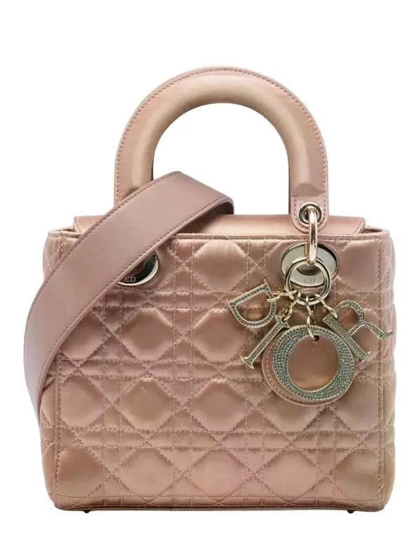 Dior 2019 Small Satin Cannage My Abcdior Lady Satchel - Brown