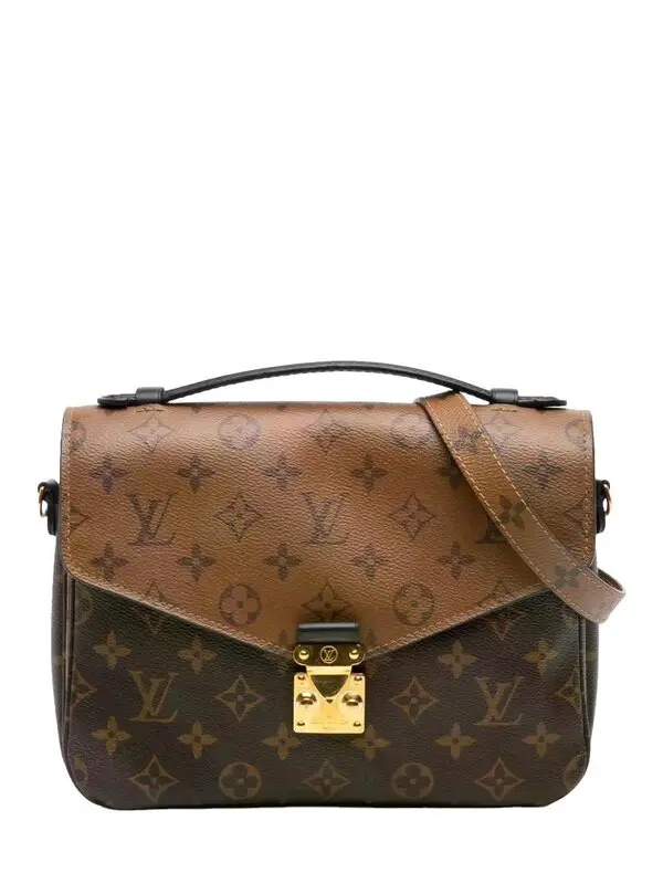LOUIS VUITTON 2018 Monogram Reverse Pochette Metis Satchel - Brown