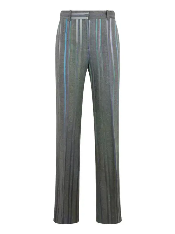 Alberta Ferretti Striped Tailored Trousers - Grey