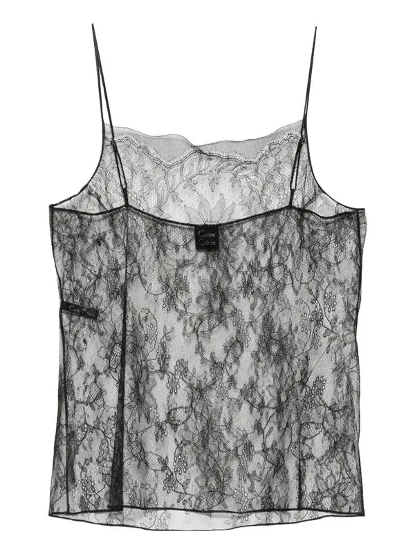 Carine Gilson Lace Silk Blouse - Black