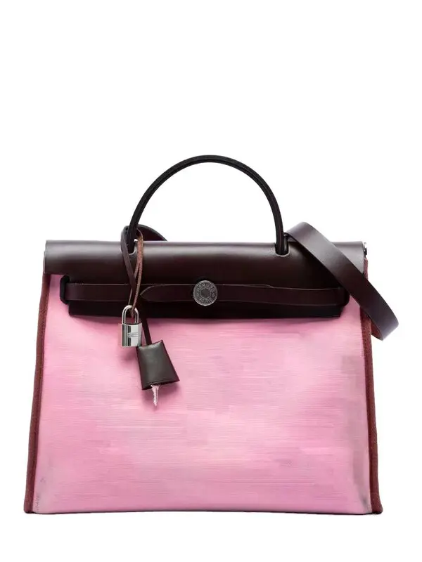 Hermès 2021 Toile Verso Herbag Zip 31 Satchel - Pink