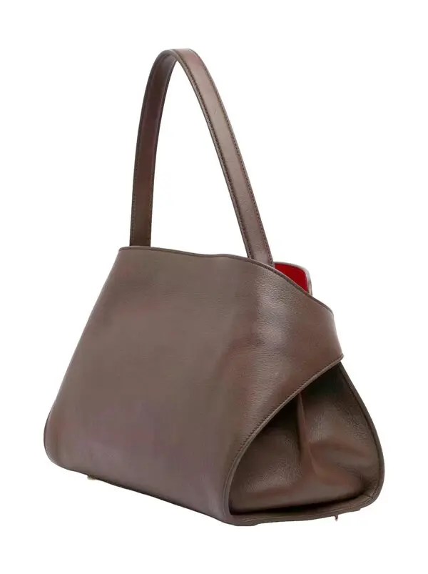 FERRAGAMO Medium Bicolor Calfskin Hug Satchel - Brown