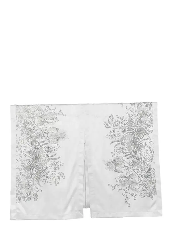 Carine Gilson Floral Print Silk Kaftan - Silver