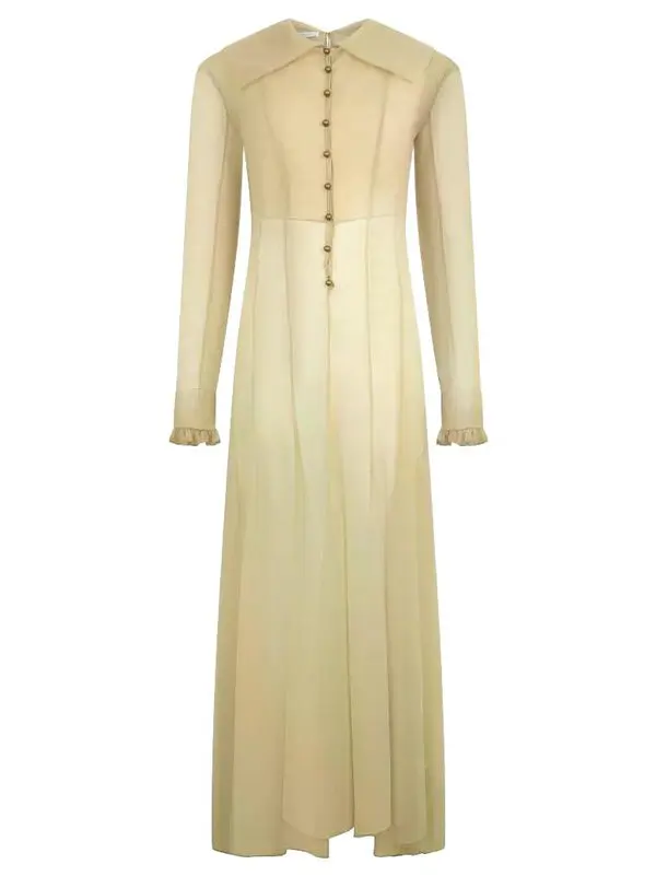 Philosophy Di Lorenzo Serafini Ruffle-cuff Button-up Maxi Dress - Neutrals