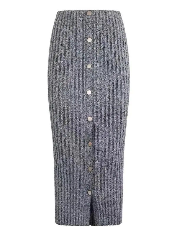Philosophy Di Lorenzo Serafini Ribbed-knit Midi Skirt - Grey