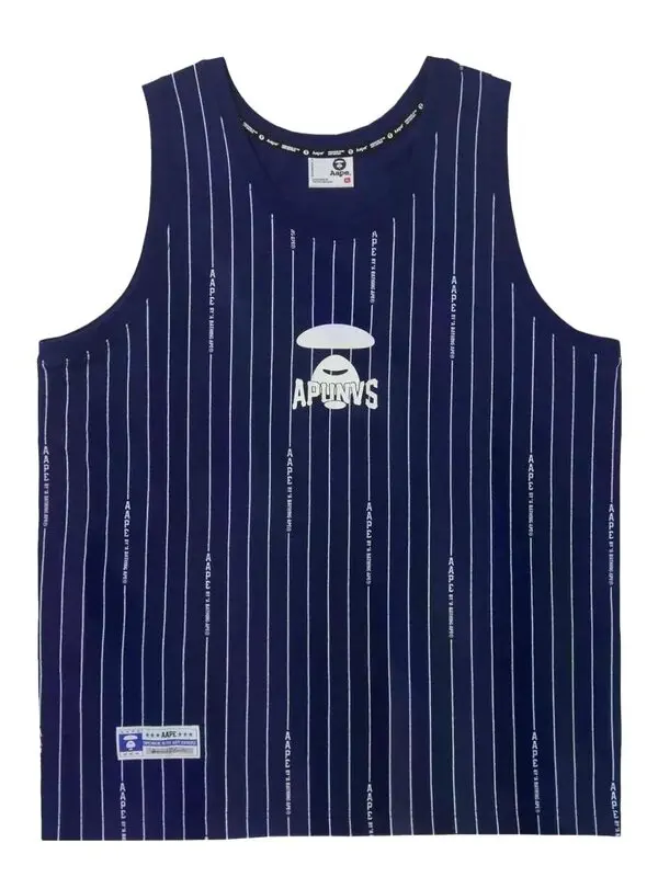 AAPE BY *A BATHING APE Moonface Pinstripe Tank Top - Blue
