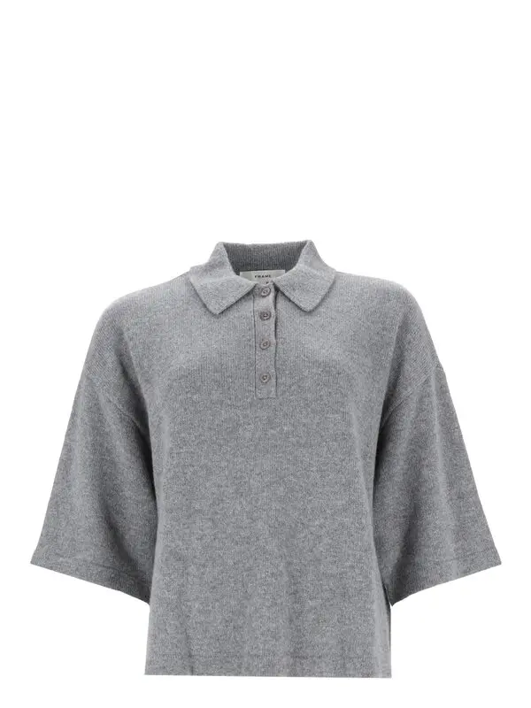 FRAME The Academy" Cashmere Polo - Grey