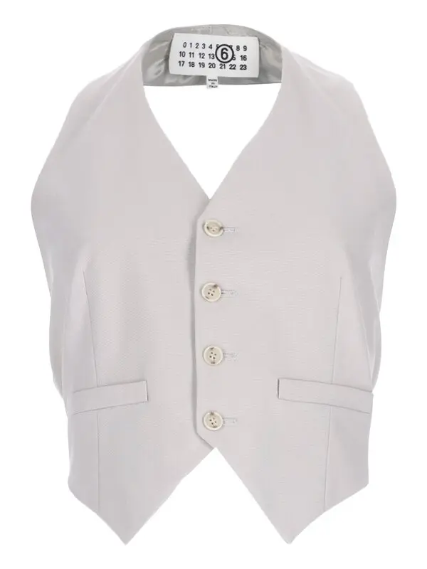 MAISON MARGIELA Wool Blend Gilet With Buttons - Grey