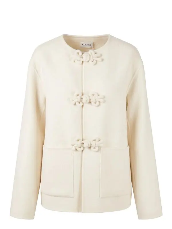 P.a.r.o.s.h Wool Coat With Knot Detailing - Multicolor