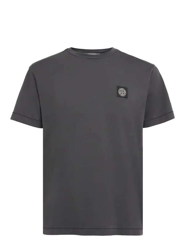 Stone Island Cotton Compass Logo T-shirt - Grey