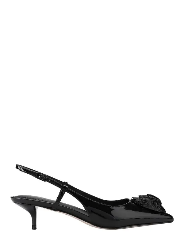 Kurt Geiger Patent Embellished Slingback Heels - Black