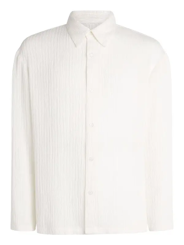 Sandro Loose Fit Crinkle Shirt - Beige