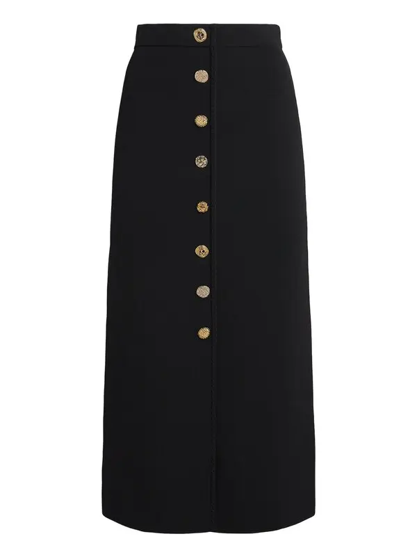 Claudie Pierlot Braid-detail Midi Skirt - Black