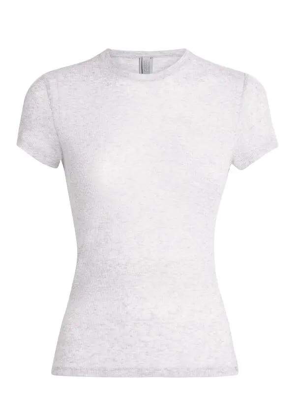 SKIMS Semi-sheer Ribbed T-shirt - Grey